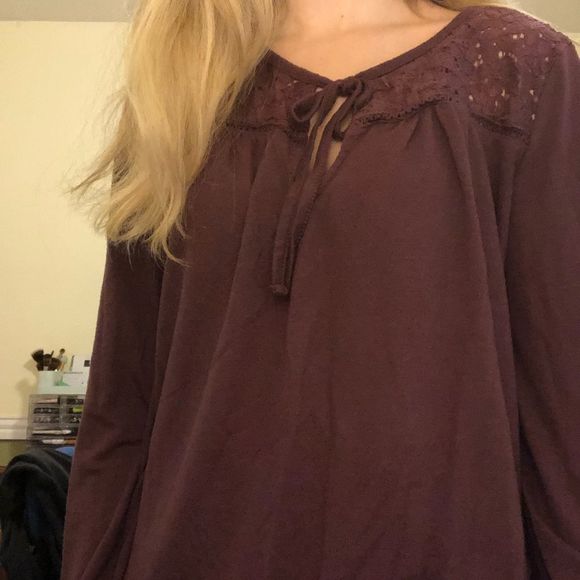 Old Navy | Tops | Sold Navy Deep Purple Top Tie Shirt | Poshmark